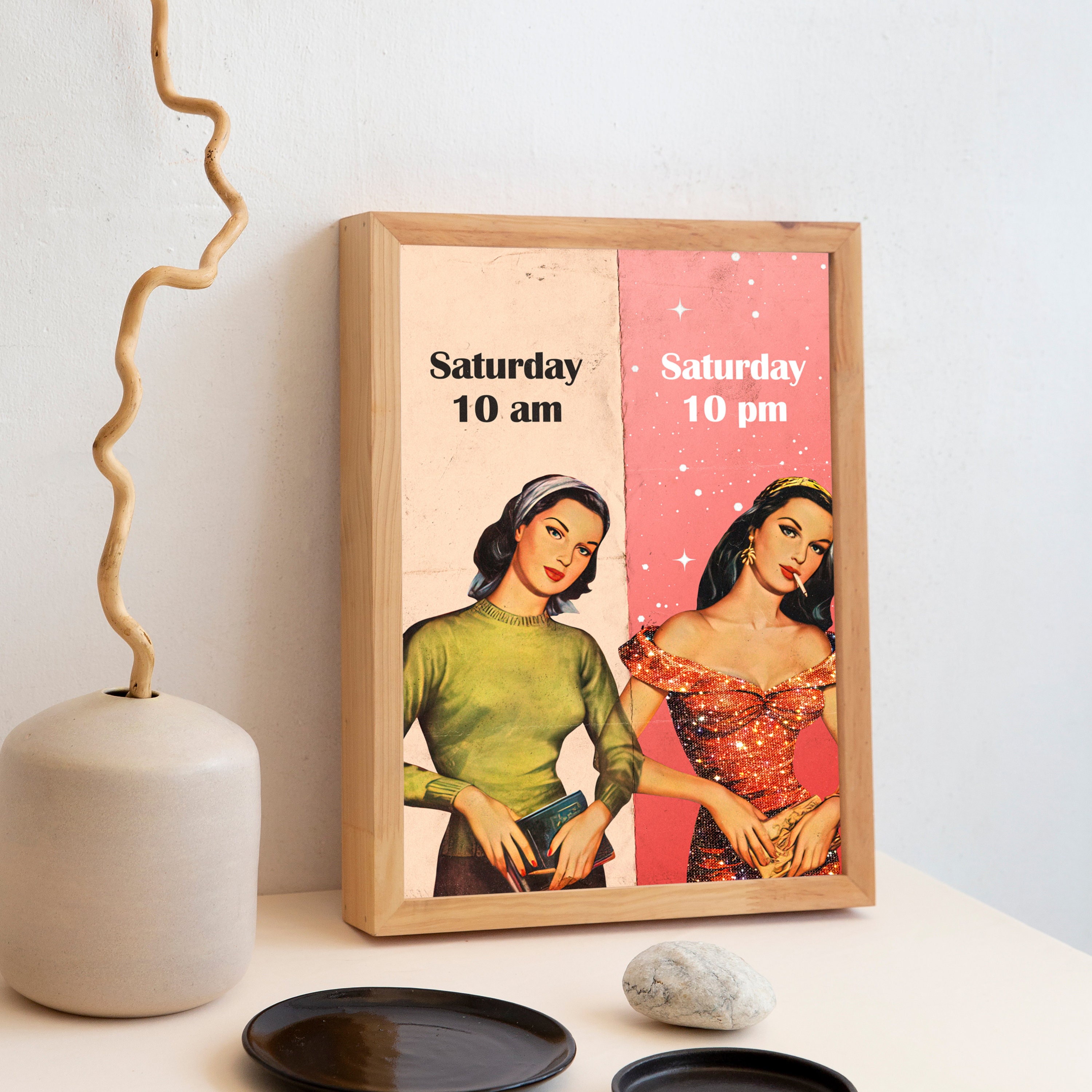 My Faces Vintage Wall Art, Pin up Collage, Retro Wall Decor, Room Wall ...