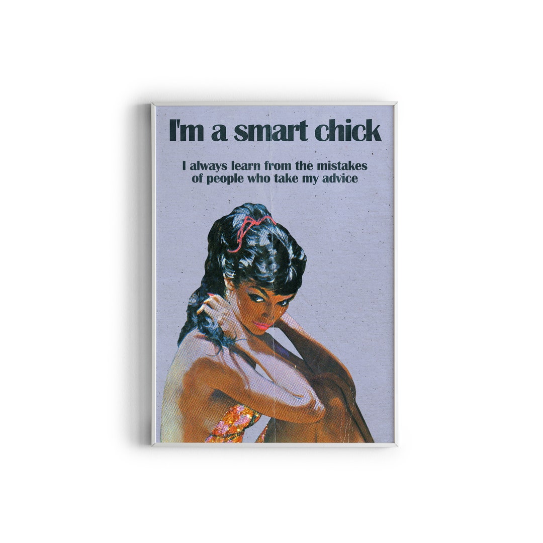 Smart Chick Vintage Wall Art, Pin up Collage, Retro Wall Decor, Room ...
