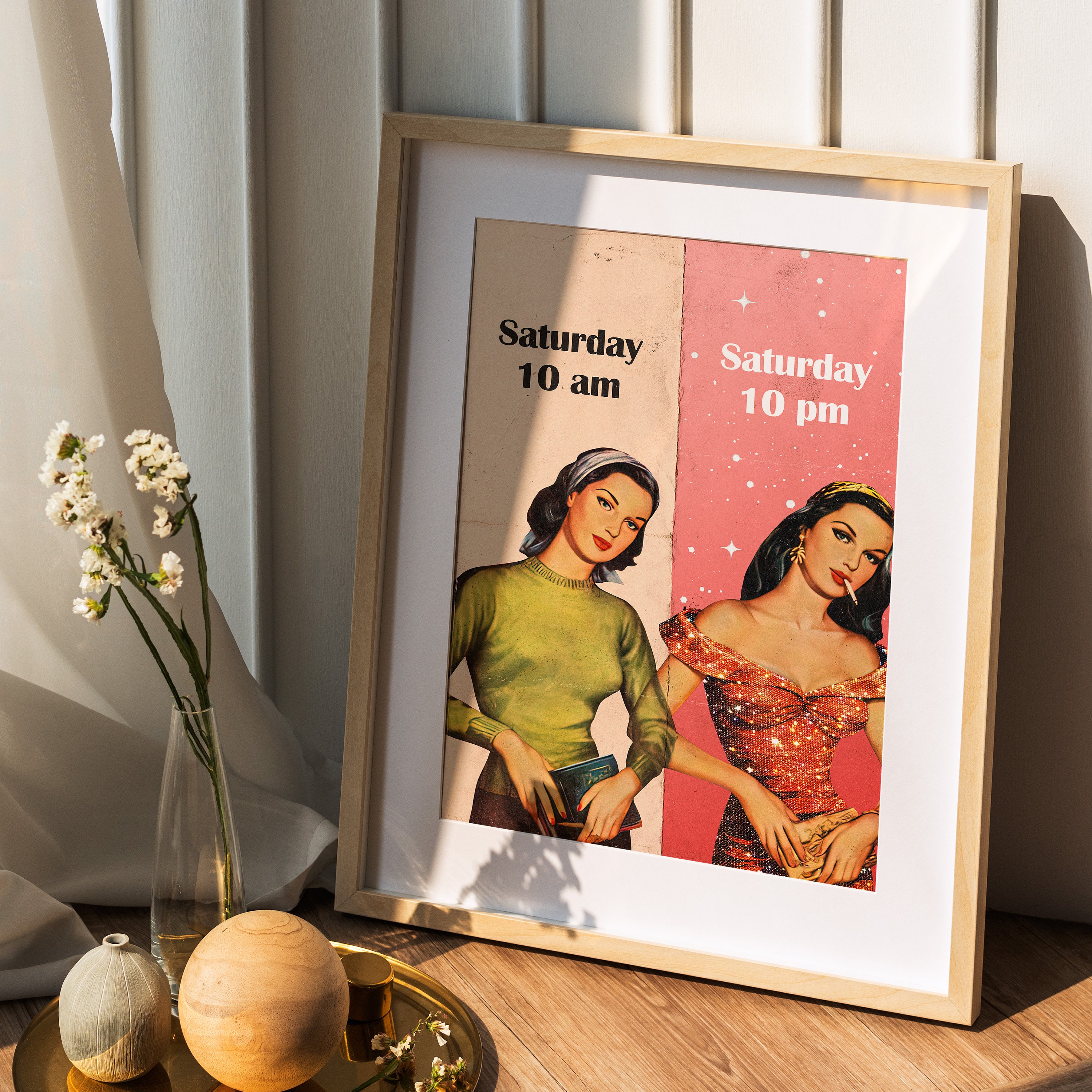 My Faces Vintage Wall Art, Pin up Collage, Retro Wall Decor, Room Wall ...