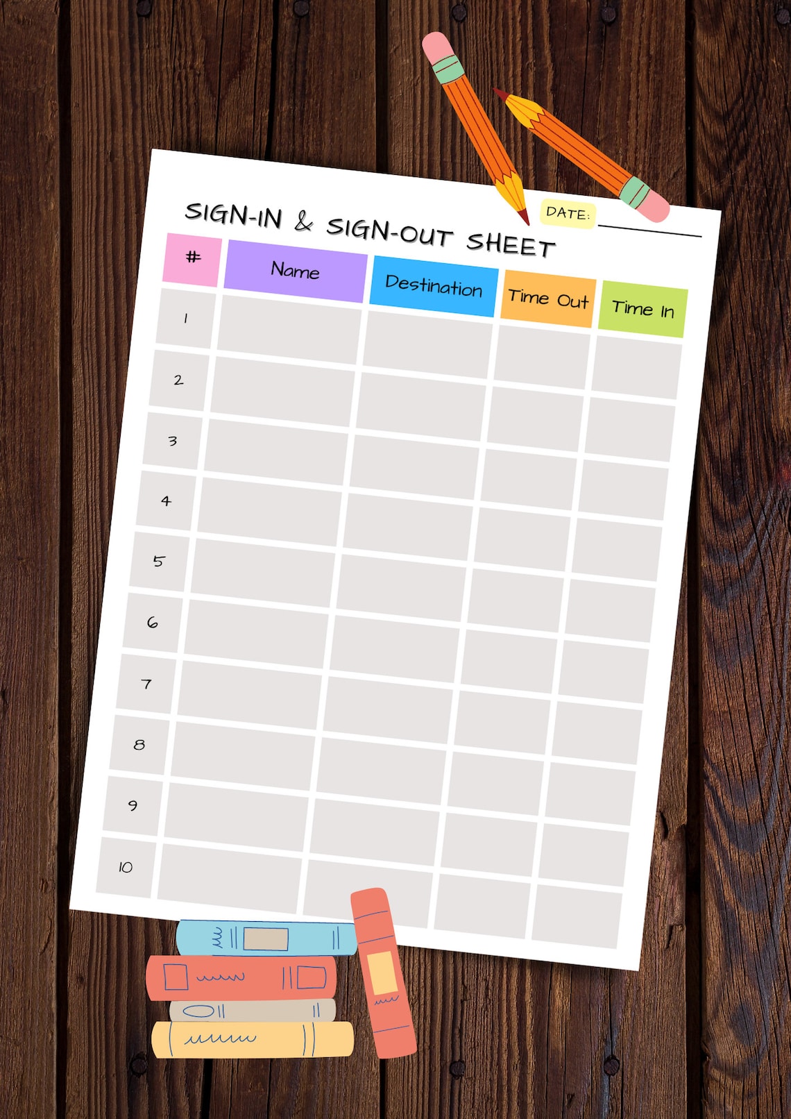 Sign in Sheet Sign Out Sheet Sign in and Out Sheet Teacher - Etsy