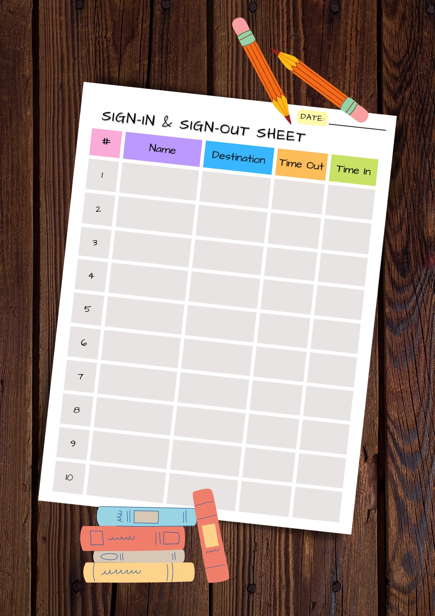 Sign in Sheet Sign Out Sheet Sign in and Out Sheet Teacher - Etsy