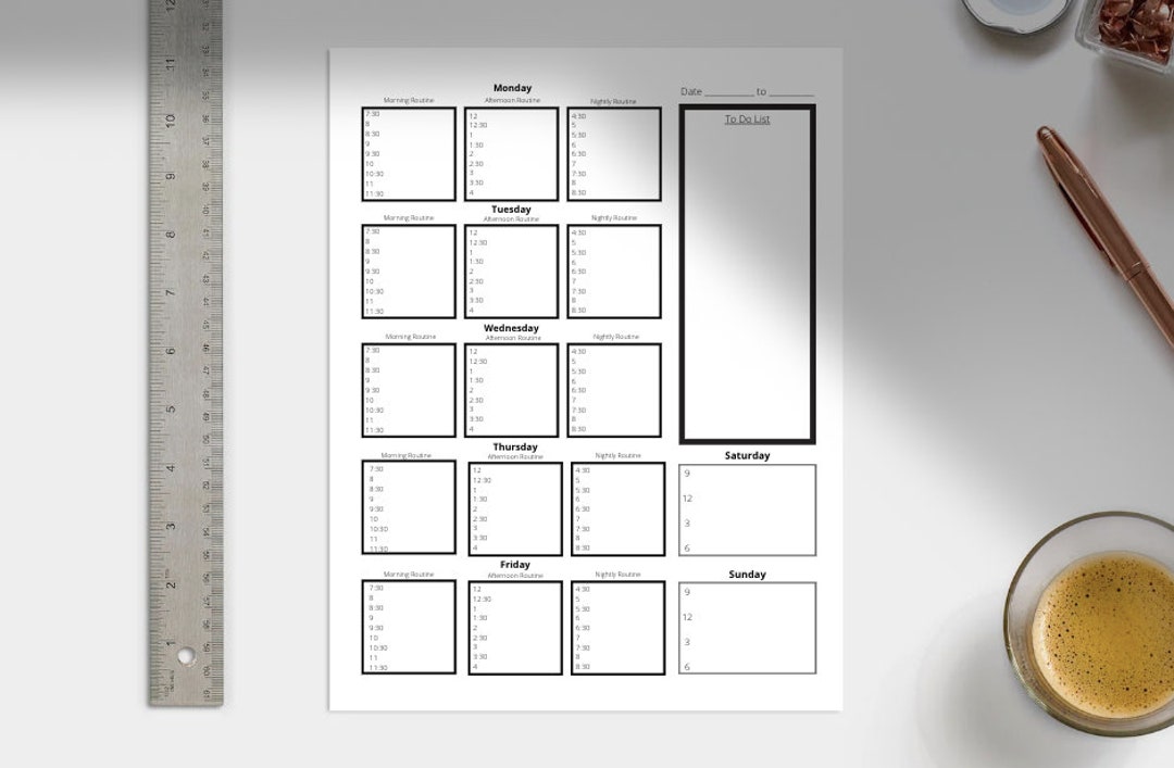 Minimalist Printable Weekly Planner Template - to Do List - Etsy