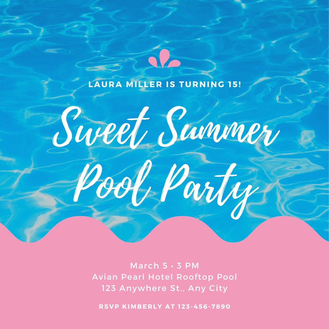 Summer Pool Party Invitation - Etsy