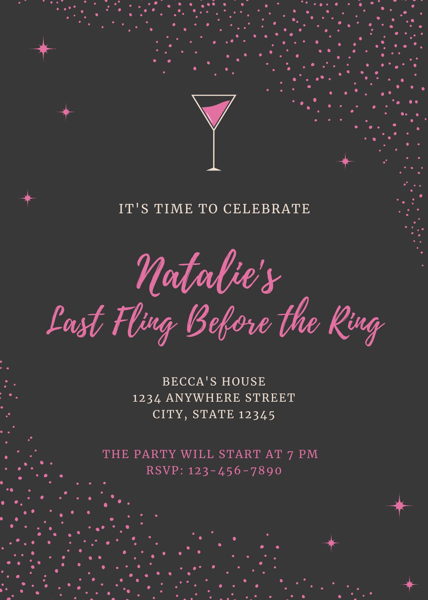 Last Fling Before the Ring Invitation Template - Etsy