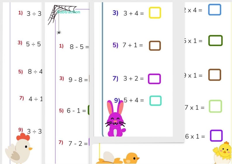 4 Printable Worksheets. Numbers 1-10. Preschool-1st Grade Math - Etsy