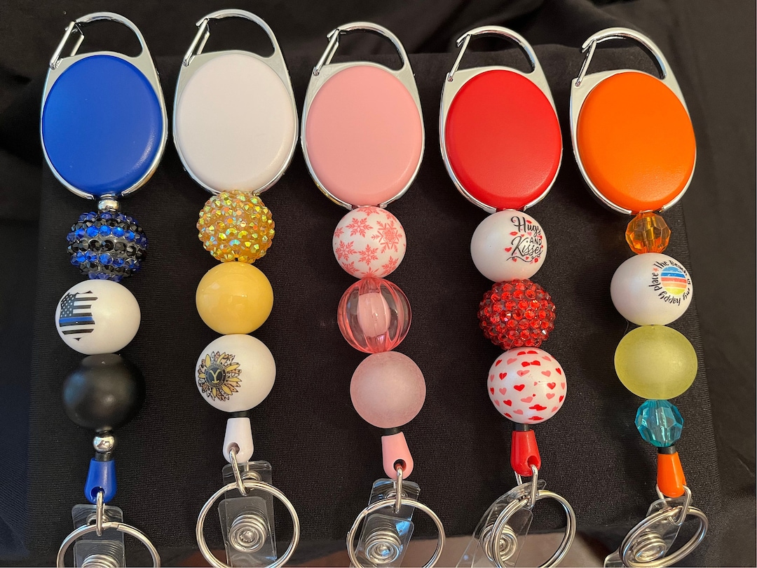 Beaded ID Badge Reels - Etsy