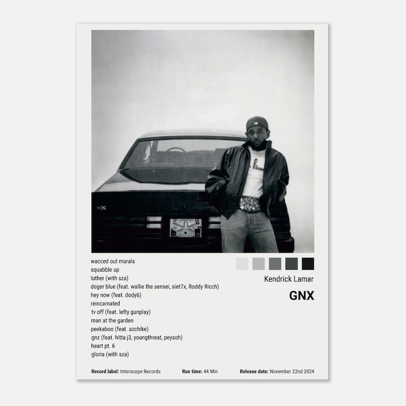 GNX Album Cover Poster, Minimal Poster, Music Poster, Album Art, Wall ...