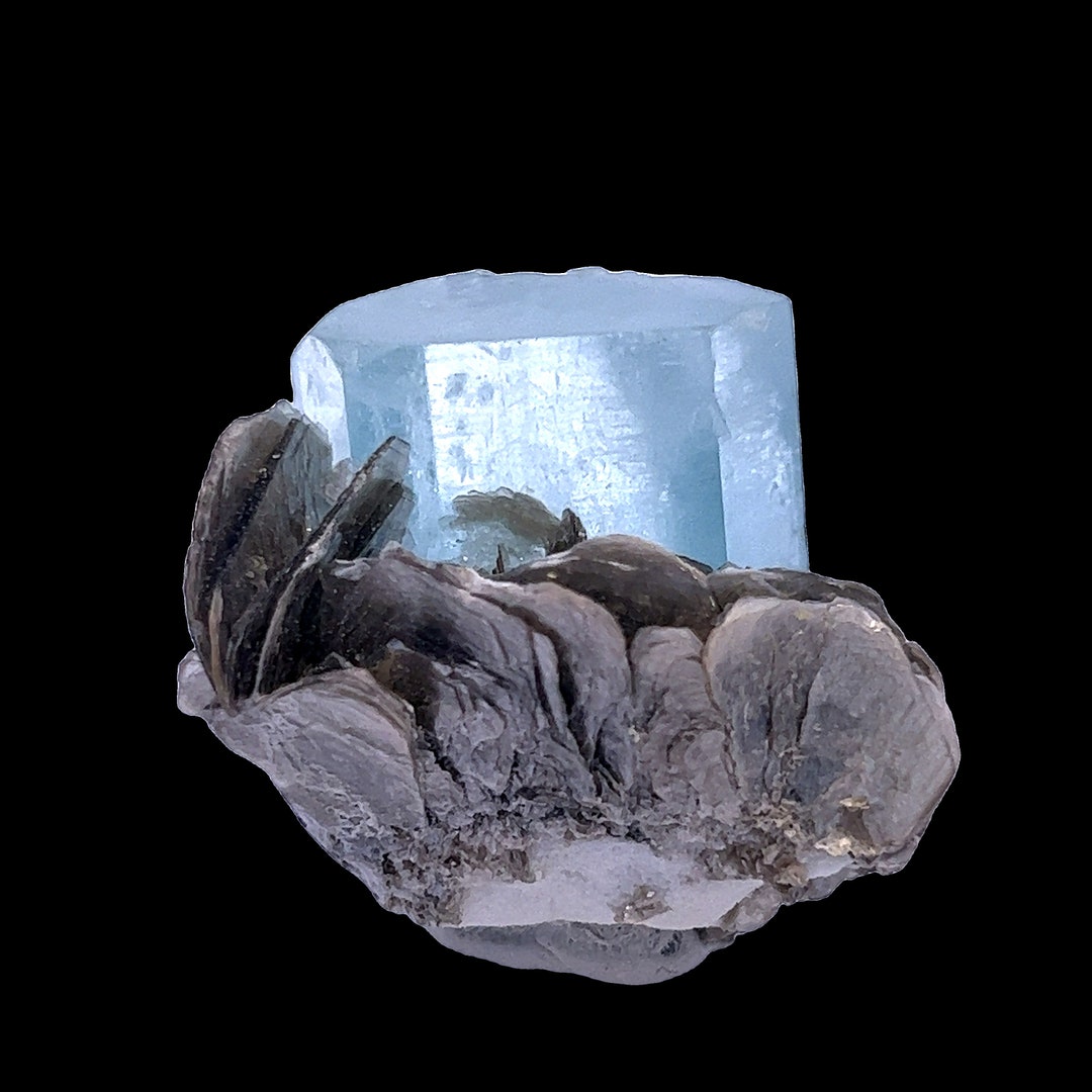 Aquamarine W/muscovite Flowers Grade A Collectors Specimen Rare ...