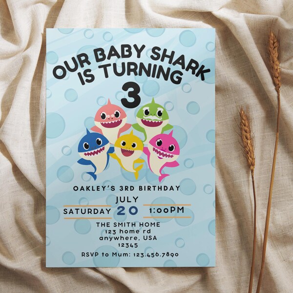 Baby Shark 3rd Birthday Party - Etsy