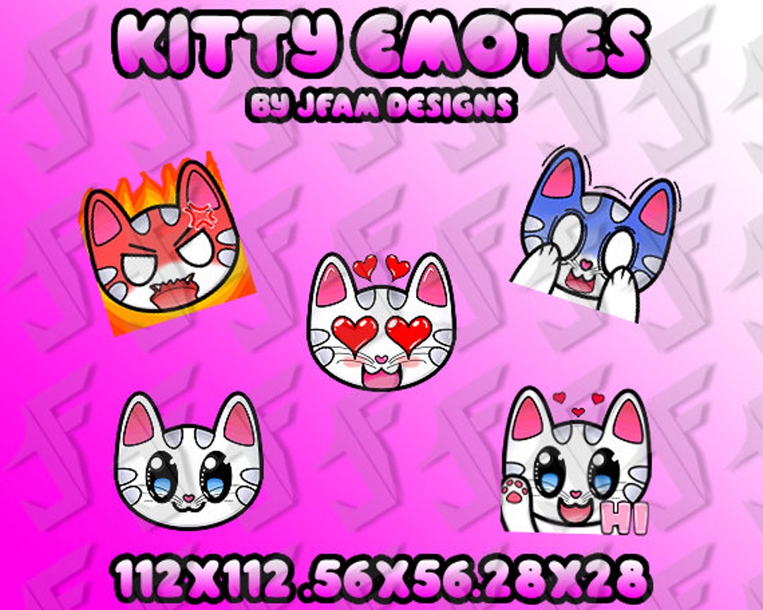 5 Kitty Emotes, Twitch Kitty Emotes, Twitch Emote, Discord Emote, Rage ...