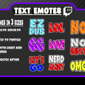 12 Text Emote, Twitch Text Emotes, Twitch Emote, Discord Emote, Omg ...