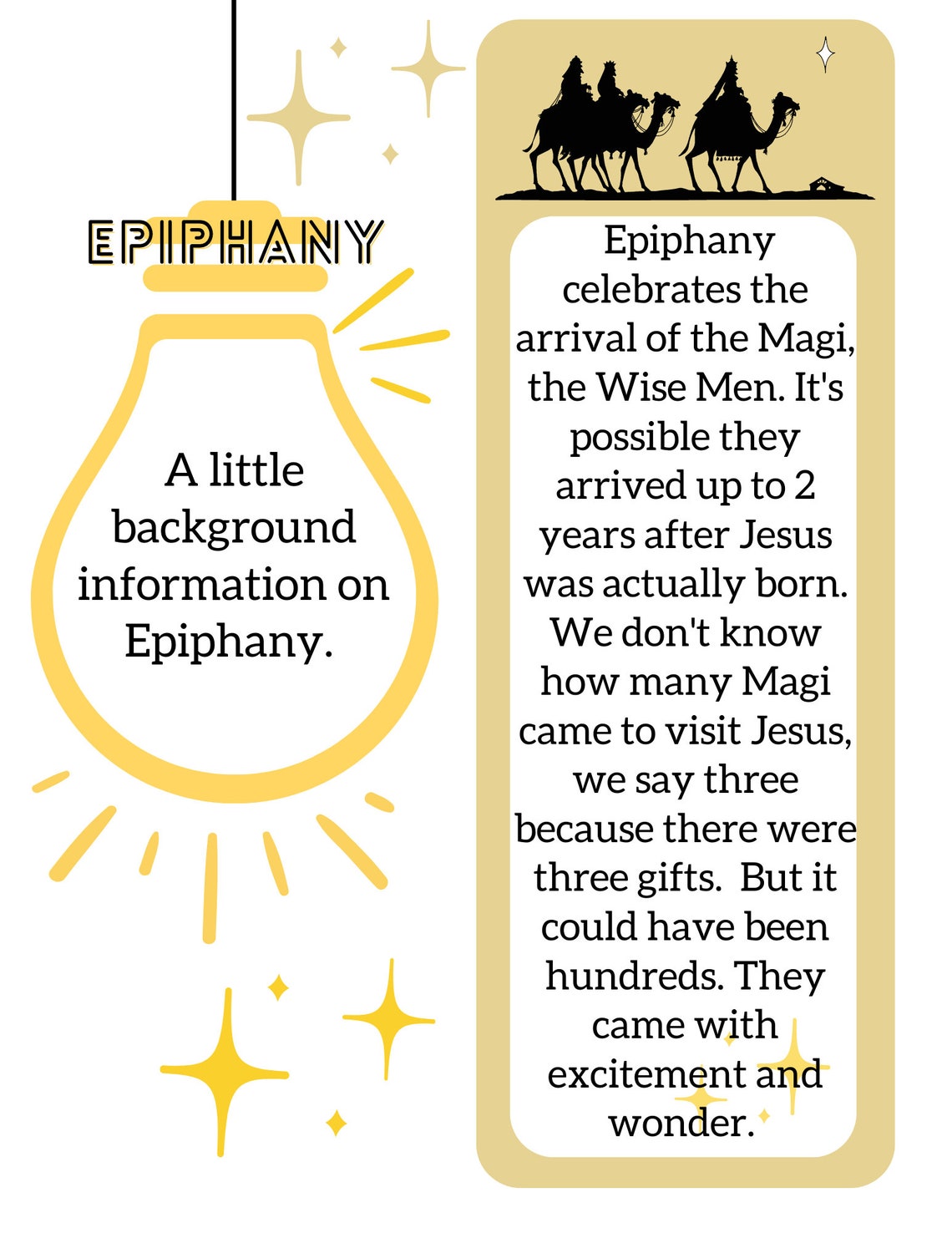 Epiphany Youth Group Lesson - Etsy