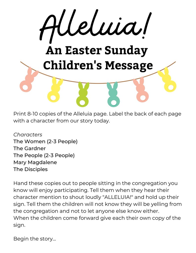 Easter Sunday Children's Message - Etsy