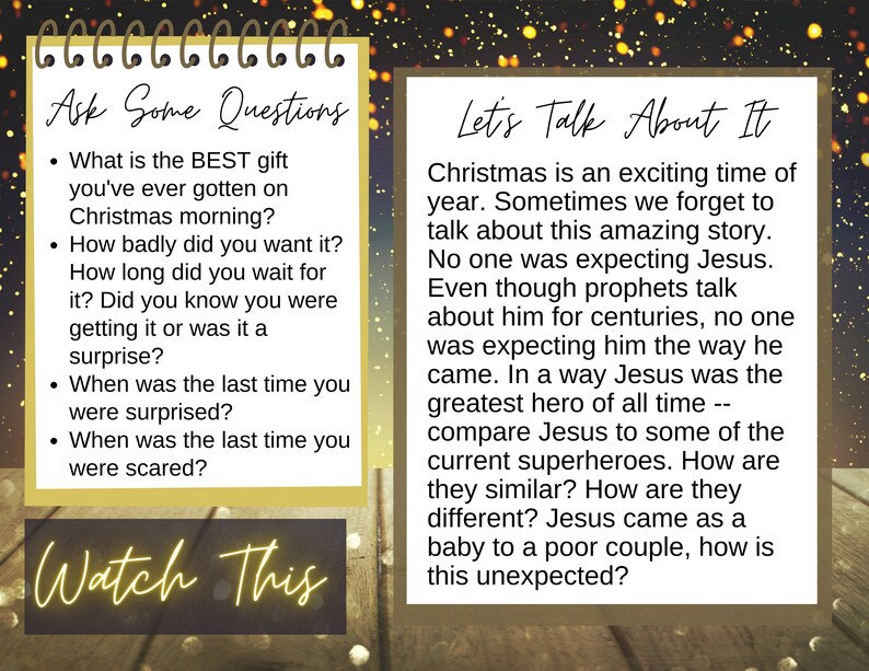 Christmas Eve Youth Group Lesson - Etsy