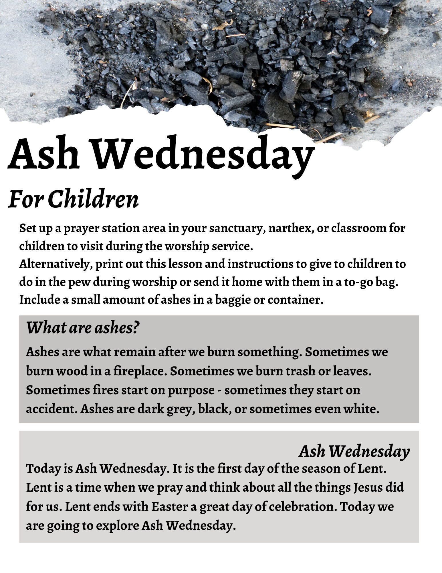 Ash Wednesday for Children - Etsy