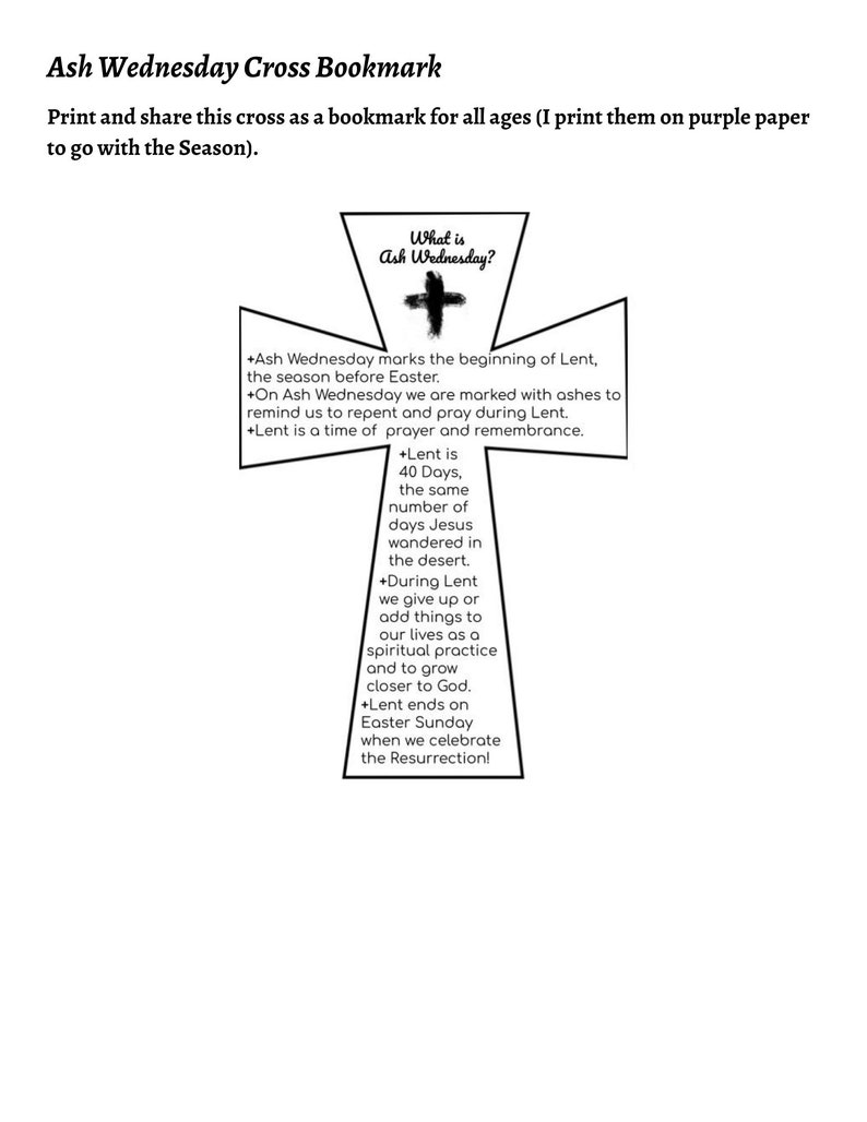 Ash Wednesday for Children - Etsy