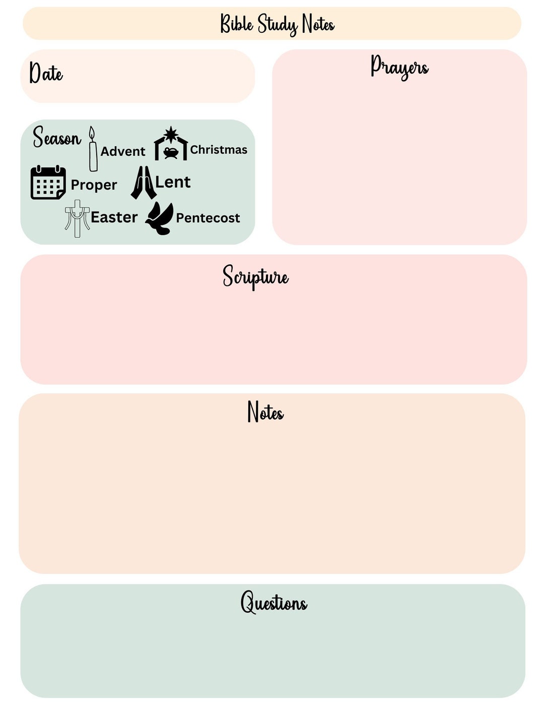 Bible Study Notes Page - Etsy