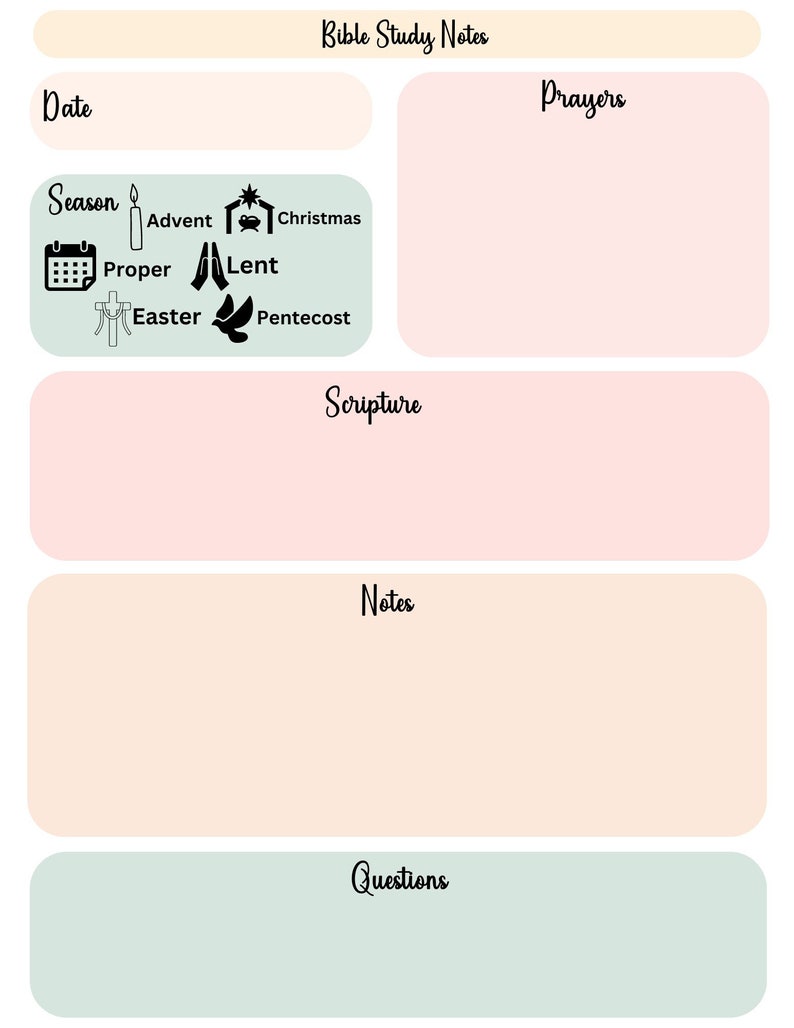 Bible Study Notes Page - Etsy