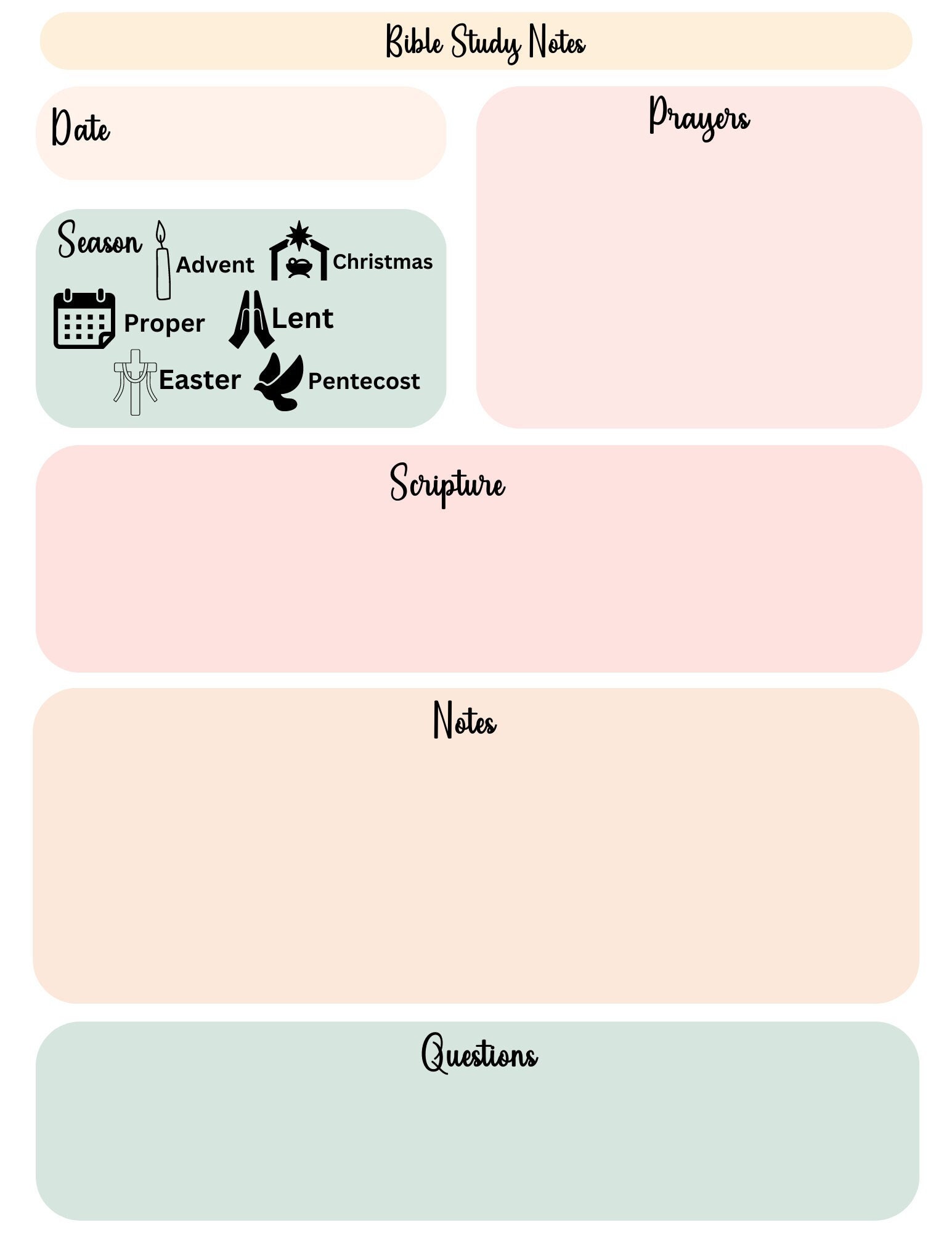 Bible Study Notes Page - Etsy