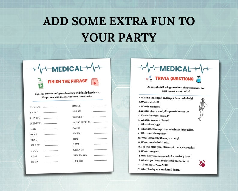 Medical Games Bundle for Nurse Doctormedical Graduation - Etsy