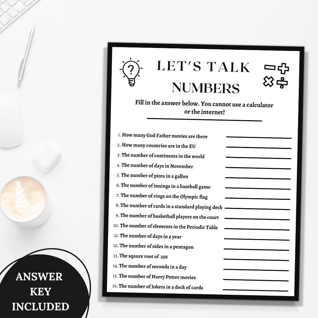 Icebreaker Gamelet's Talk Numbers Gamework Party Gameteam Building ...