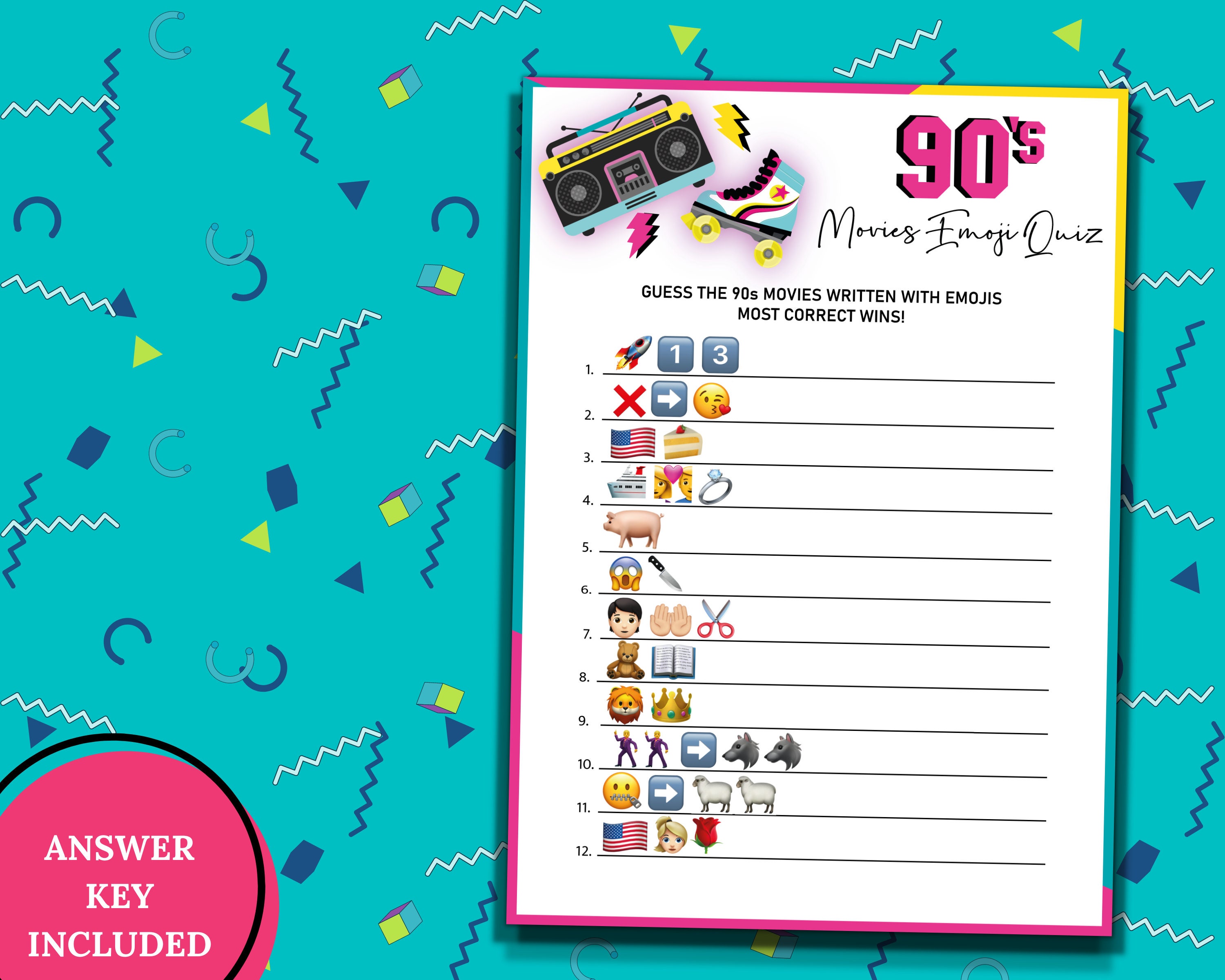 90s Party Games90s Printable Games 90s Birthday Party - Etsy UK
