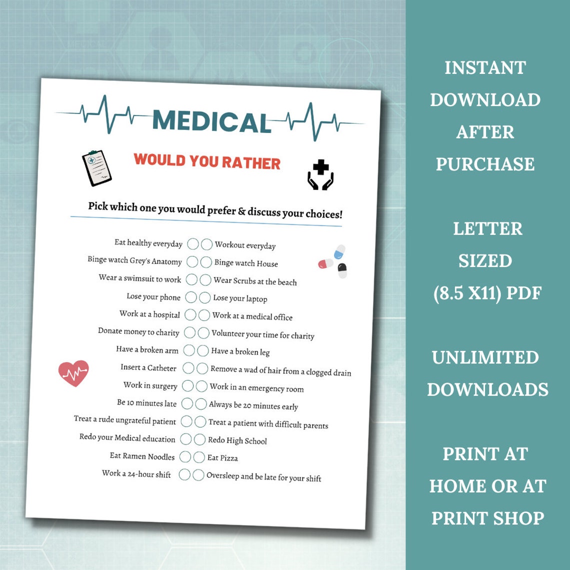 Medical Games Bundle for Nurse Doctormedical Graduation Partymedical ...