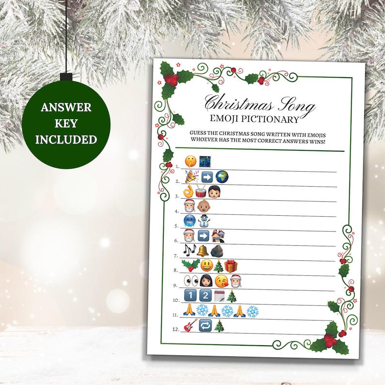 Christmas Emoji Pictionary Game Christmas Printable Party - Etsy