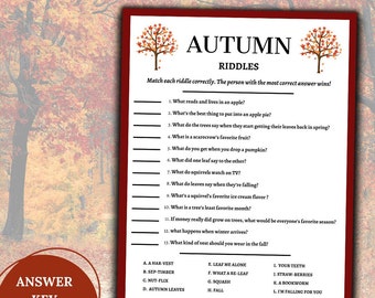 Autumn Riddle Me This Printable Game Family Fall Game - Etsy