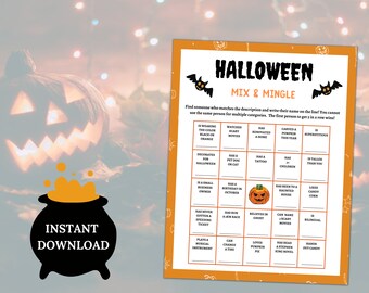 Halloween Mingle Bingo - Etsy
