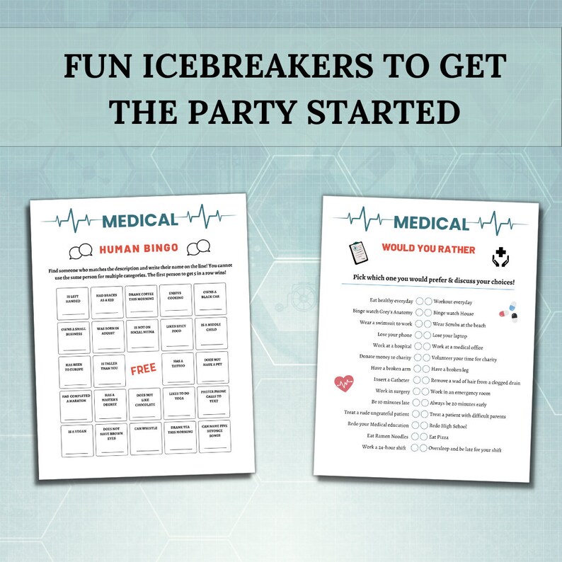 Medical Games Bundle for Nurse Doctormedical Graduation Partymedical ...