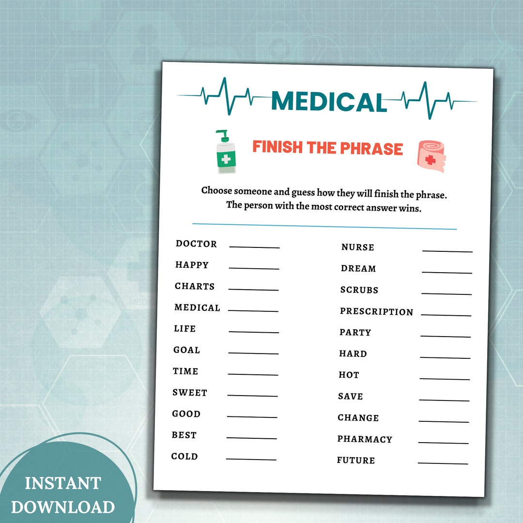 Medical Games for Nurse Doctormedical Party Activitymedical Themed ...