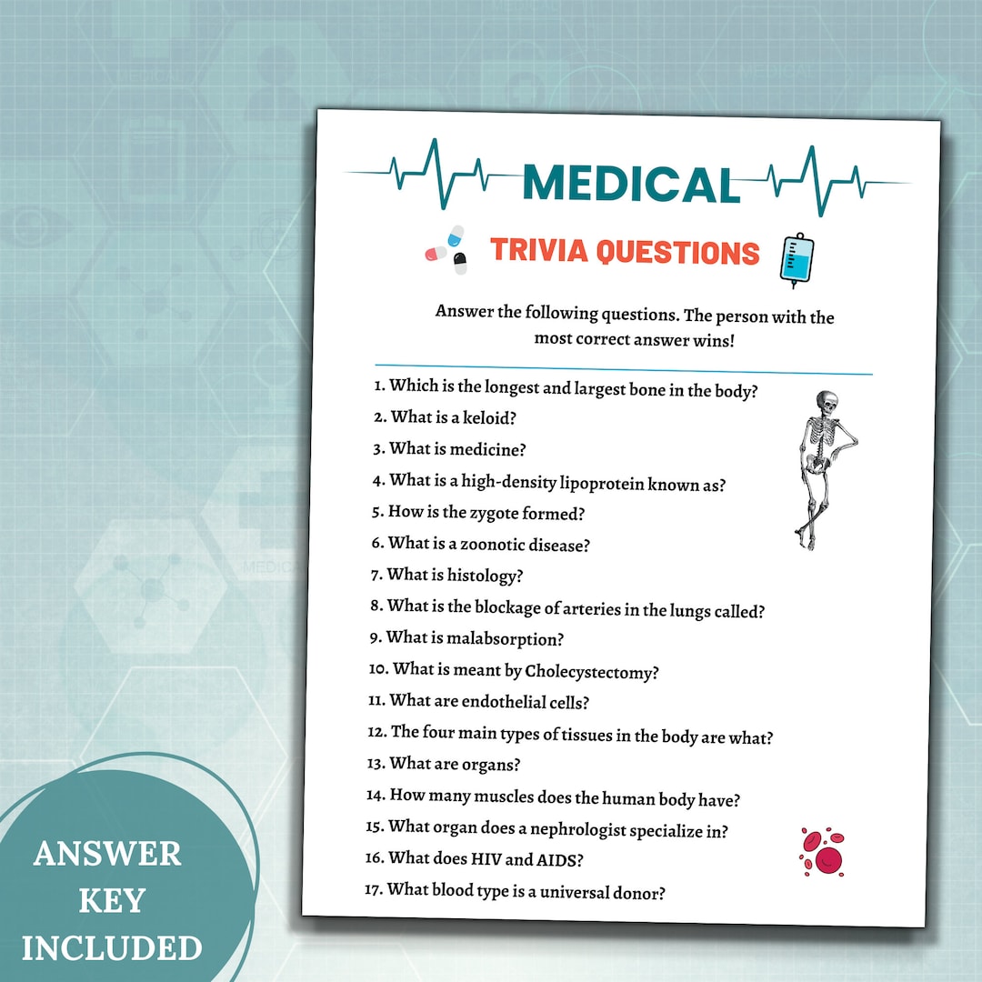 Medical Trivia Gamemedical Games for Nurse Doctormedical Party ...