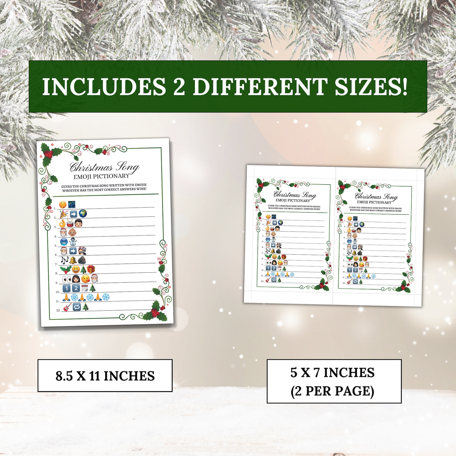 Christmas Emoji Pictionary Game Christmas Printable Party ...