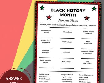 Black History Trivia Game, Black History Month Game, Fun School Black ...