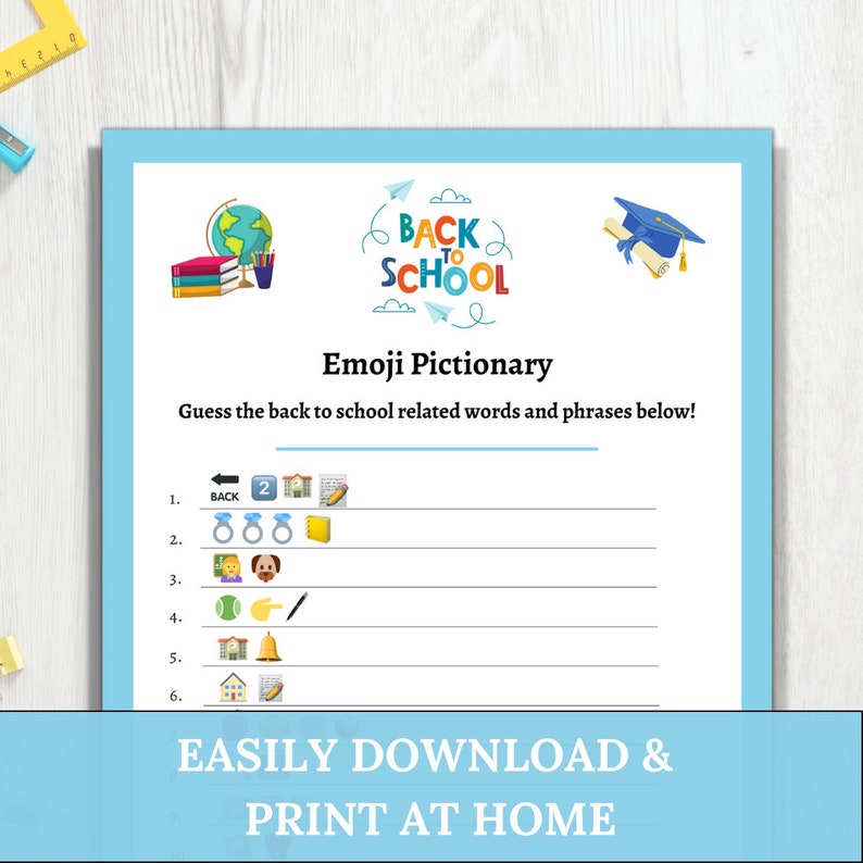 Back to School Printable Gameback to School Emoji Pictionaryfirst Day ...