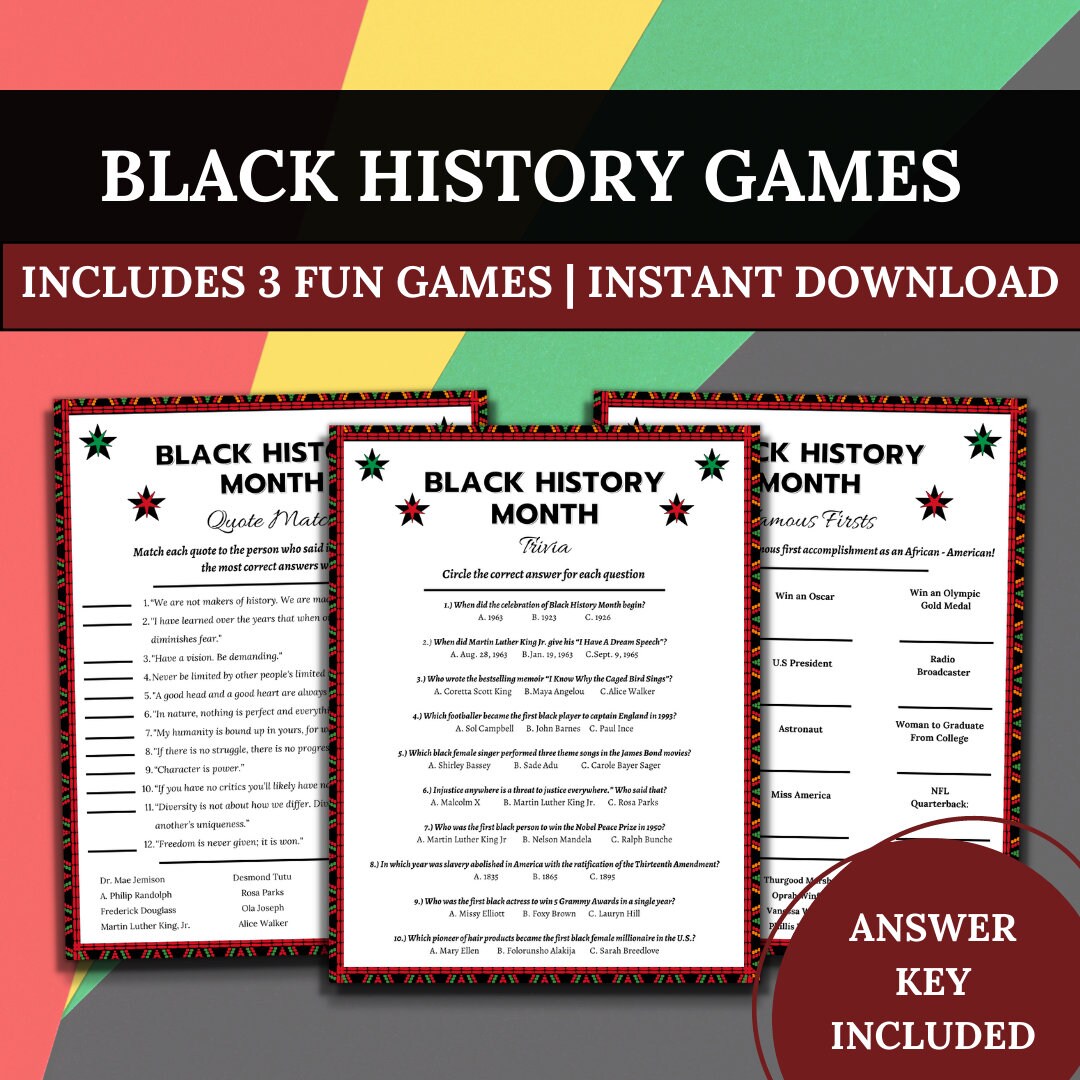 Black History Month Gamesblack History Trivia Gamesblack History Games ...