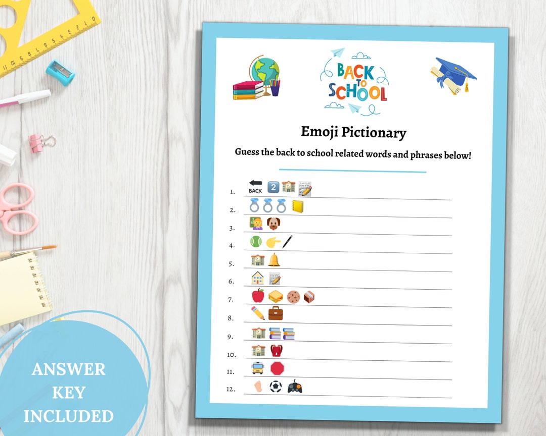 Back to School Printable Gameback to School Emoji - Etsy