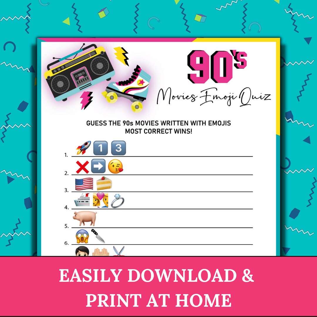 90s Party Games90s Printable Games 90s Birthday Party Games90s Themed ...
