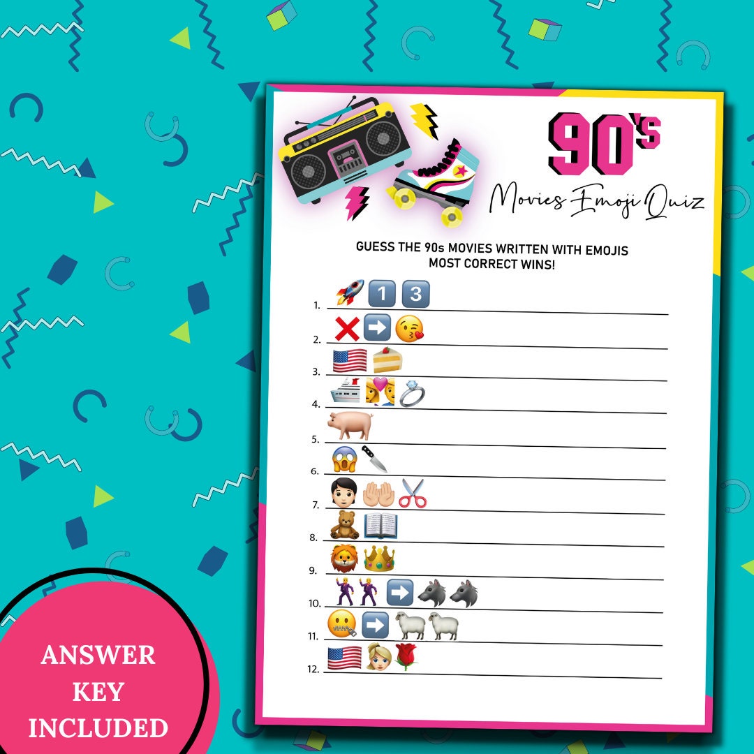 90s Party Games90s Printable Games 90s Birthday Party Games90s Themed ...