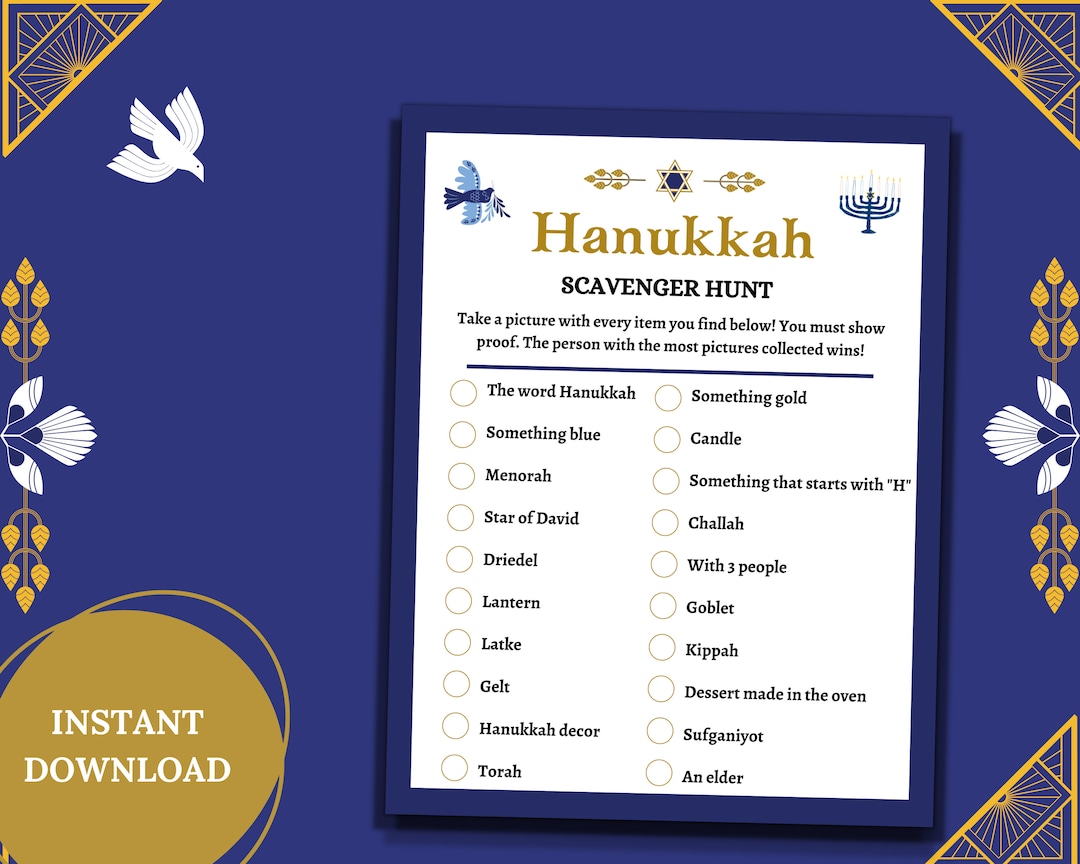 Hanukkah Scavenger Hunt Party Gameshanukkah Party - Etsy