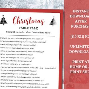 Icebreaker Gamechristmas Conversation Cardschristmas Office Party ...