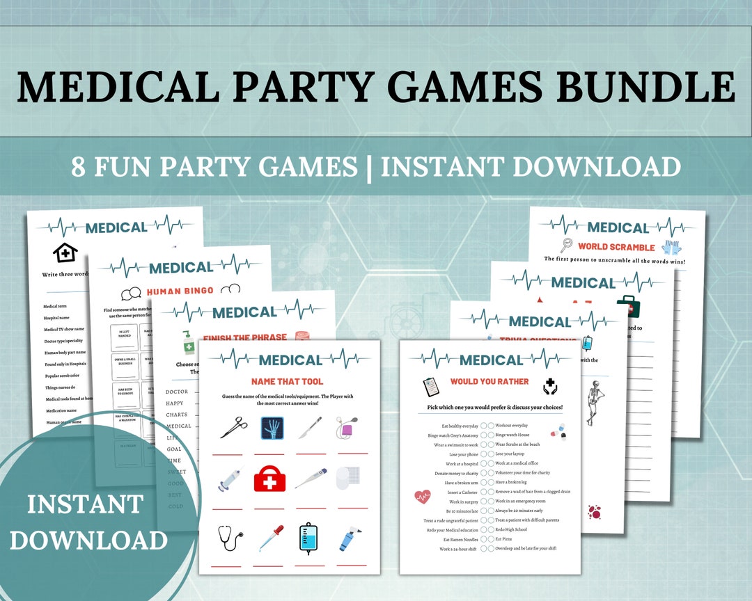 Medical Games Bundle for Nurse Doctormedical Graduation - Etsy