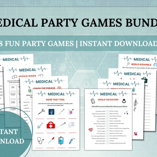 Medical Games Bundle for Nurse Doctormedical Graduation - Etsy