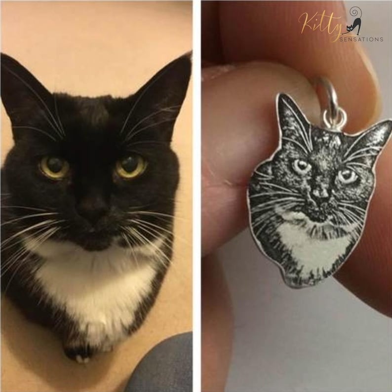 Kittysensations™ Custom Cat Necklace With Personal Engraving in Solid ...