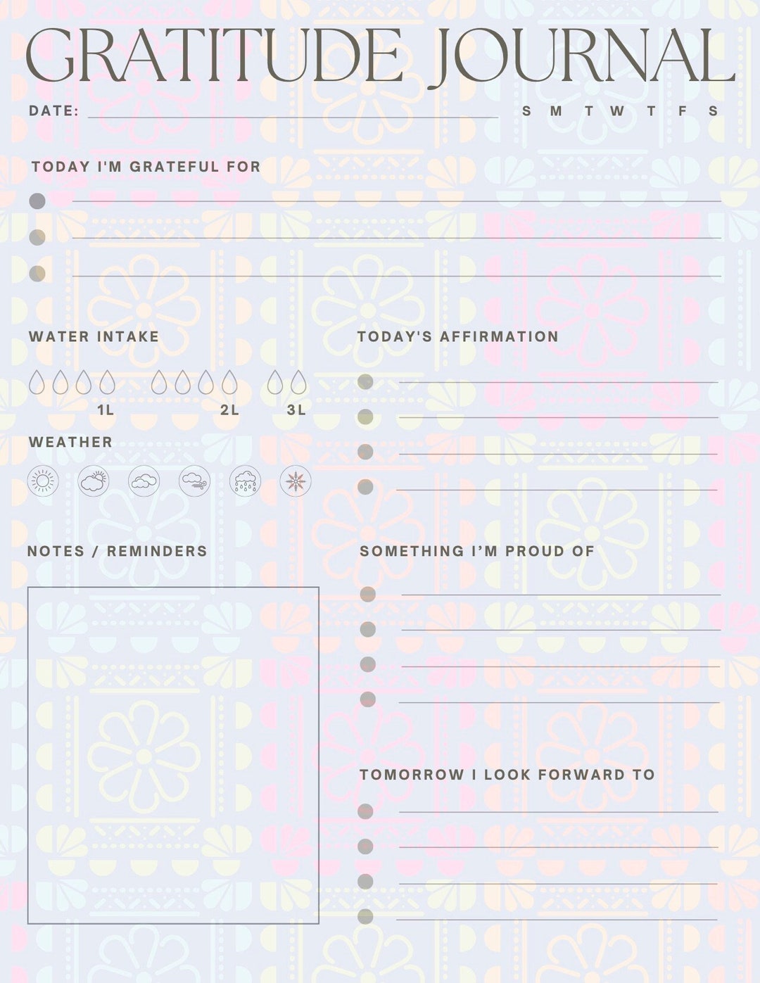 Latino Gratitude Journal Tracker - Etsy