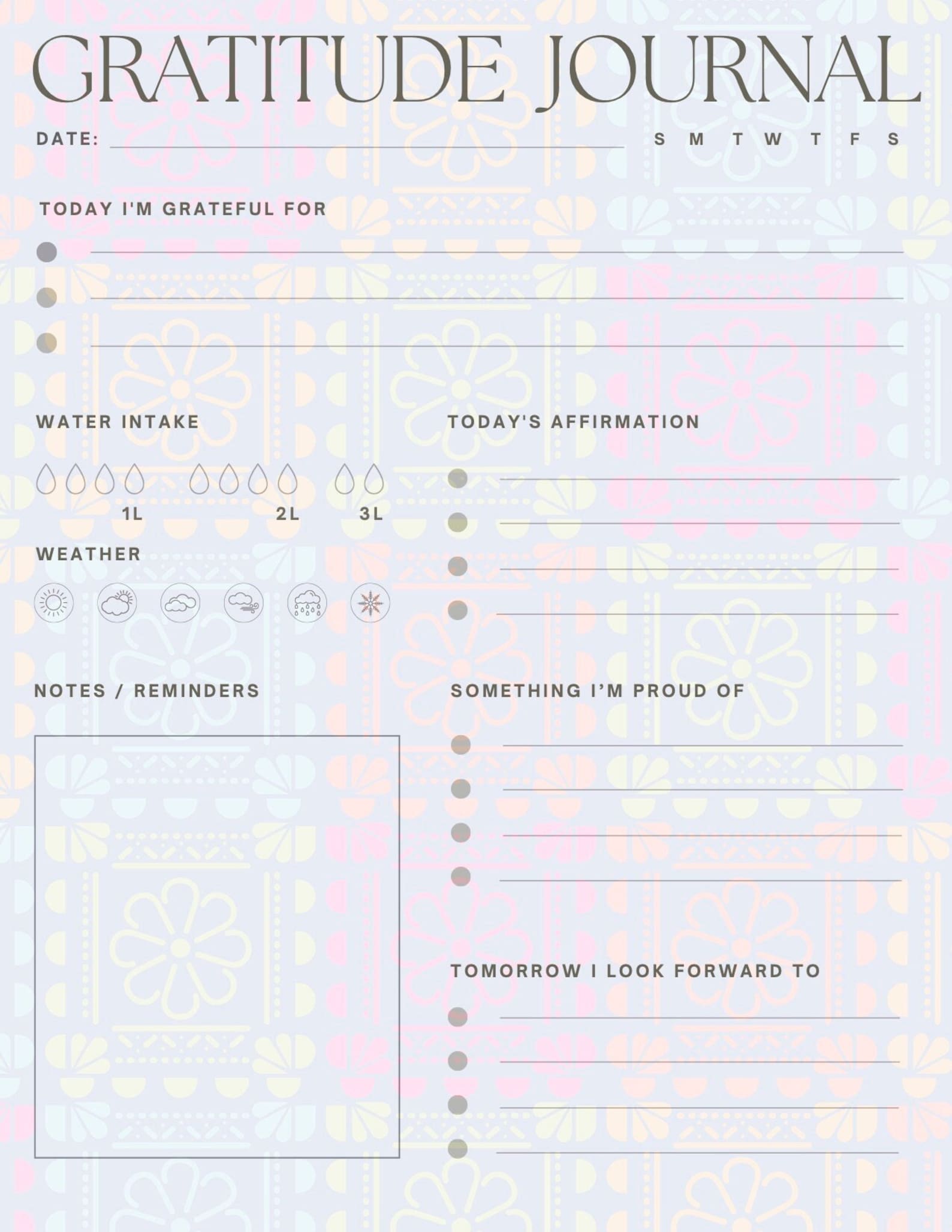 Latino Gratitude Journal Tracker - Etsy
