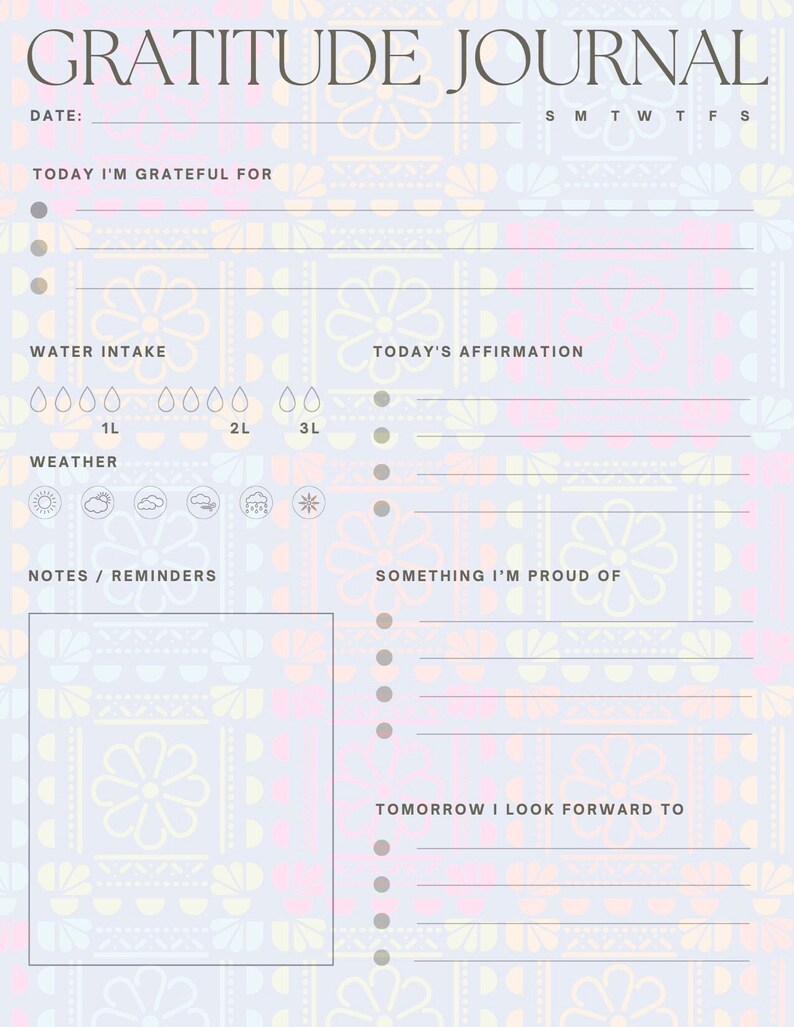 Latino Gratitude Journal Tracker - Etsy