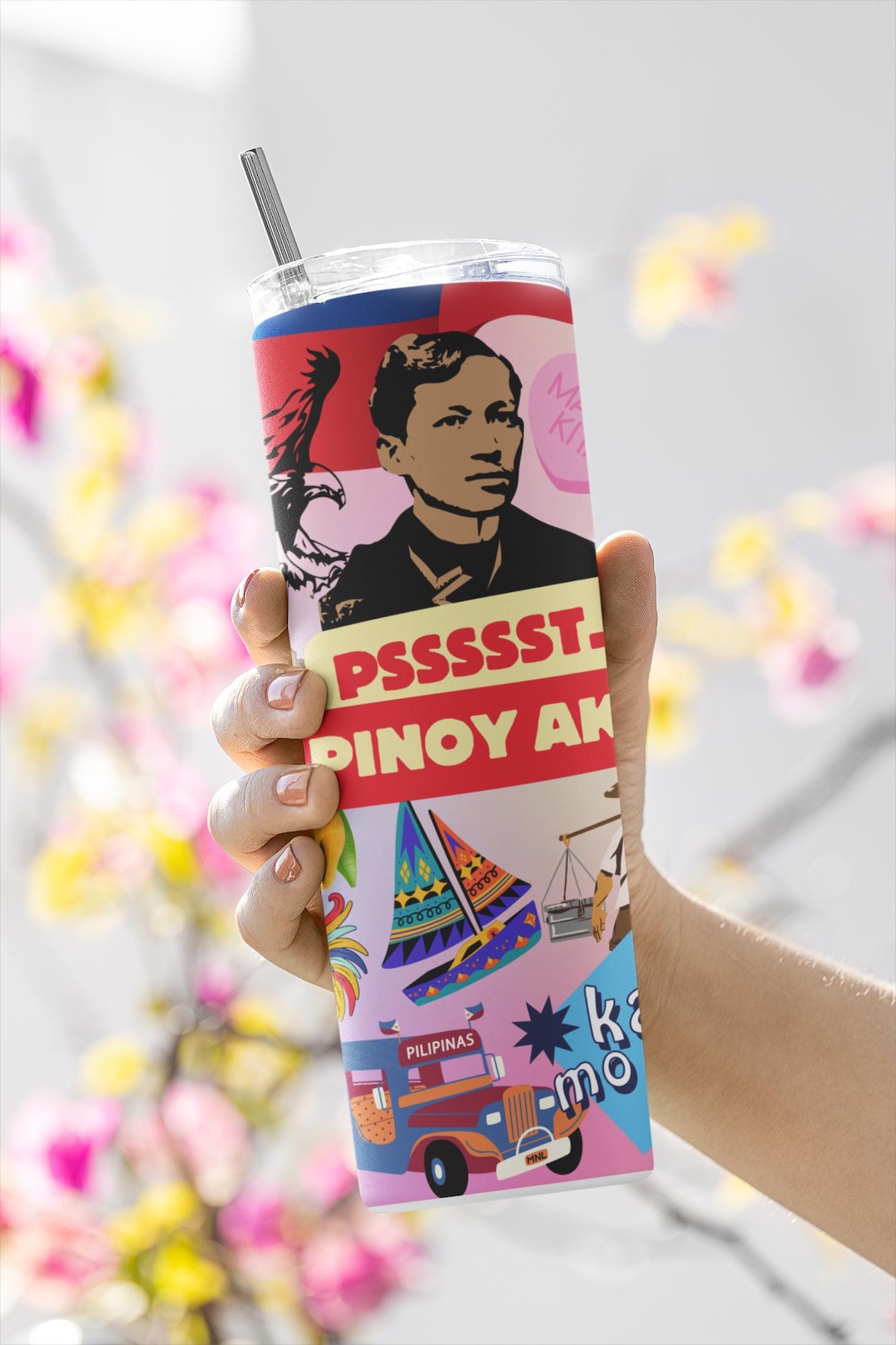 Philippine Skinny Tumbler 20 Oz Filipino Gift for Dad, Stainless Steel ...