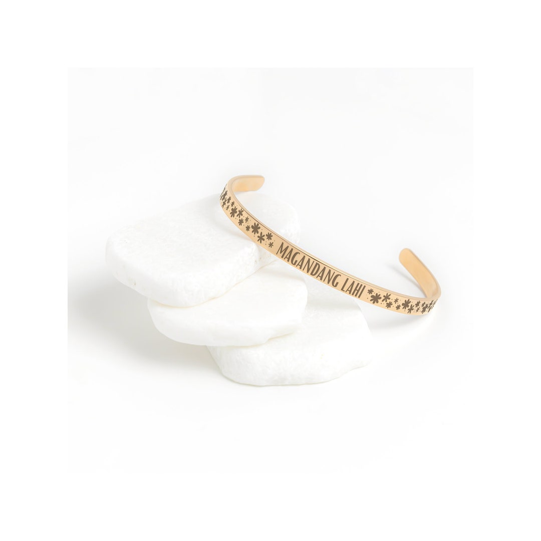 Filipino Family Cuff Bracelet Womens Custom Jewelry Stainless Steel ...